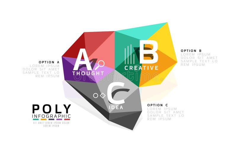 Moden Low Poly Infographics Template Stock Vector - Illustration of ...