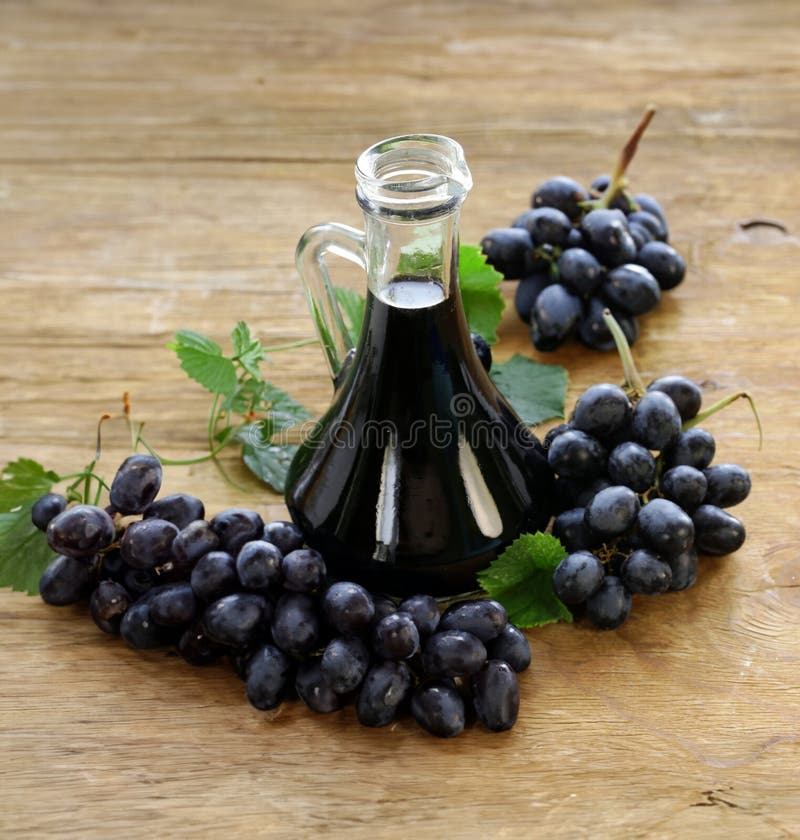 Balsamic Vinegar with Fresh Grapes Stock Image - Image of liquid ...