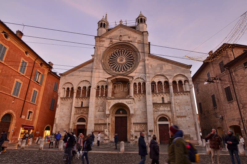 Modena, Emilia Romagna, Italy. the Magnificent Facade of the Cathedral ...