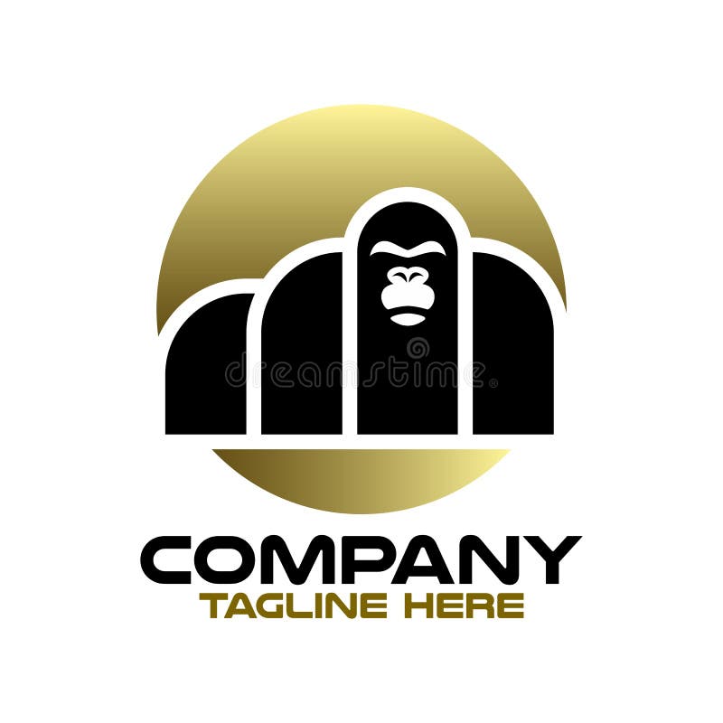 Modern Silverback Gorilla Mascot Logo. Stock Vector - Illustration of ...