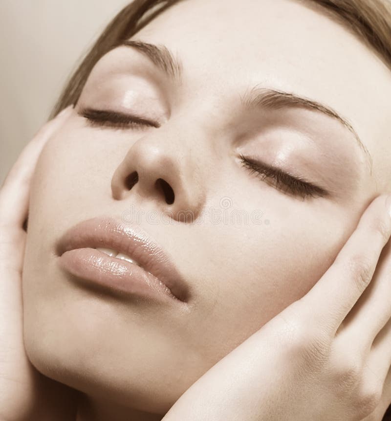 Moderate Make-up in Brown Colors Stock Image - Image of holding, closed ...