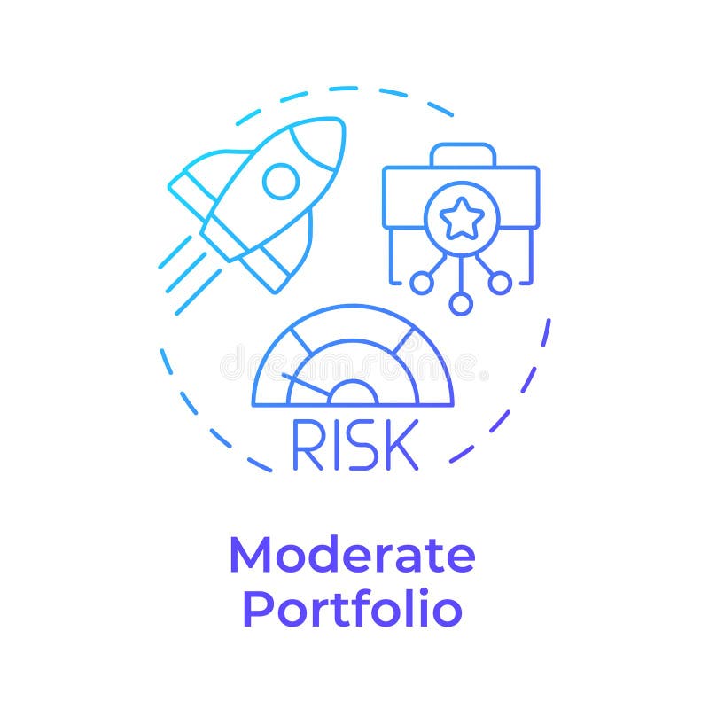 Moderate Portfolio Blue Gradient Concept Icon Stock Illustration ...
