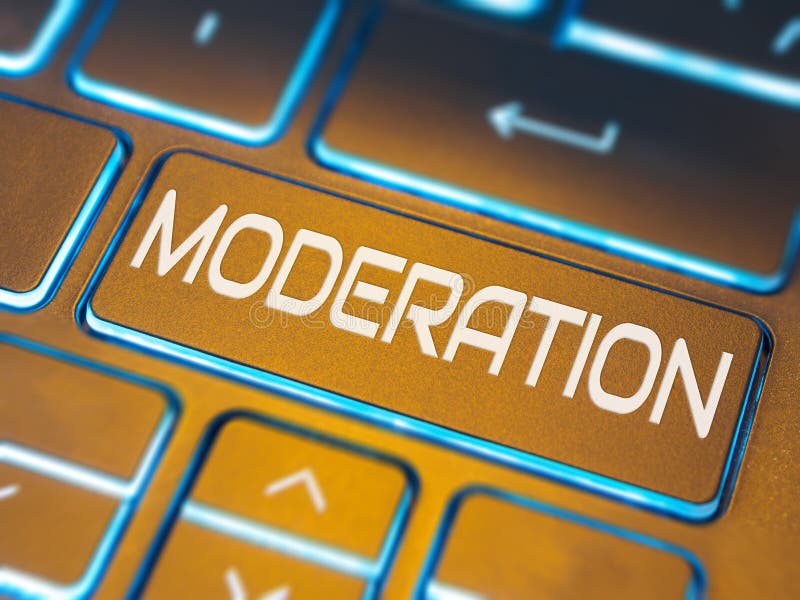 MODERATION Text on Keyboard Key Inscription Stock Image - Image of ...