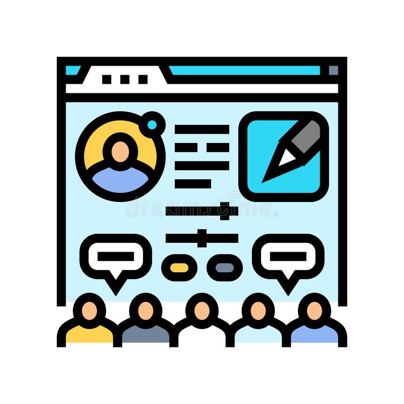 Moderator Control Virtual Conference Color Icon Vector Illustration ...