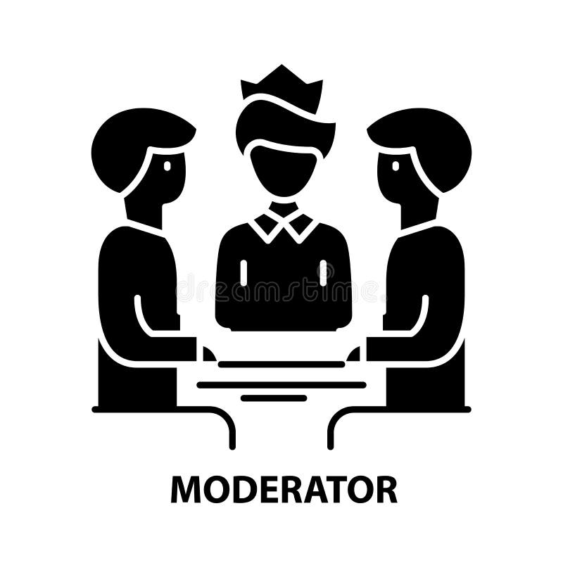 Red Moderator Sign on Pc Laptop Vector Illustration. Stock Vector ...