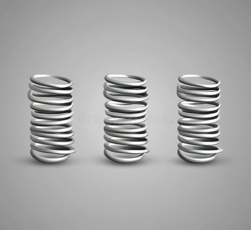 Moderern, Realistic Illustrations Showcasing Flexibly Shaped Metallic ...