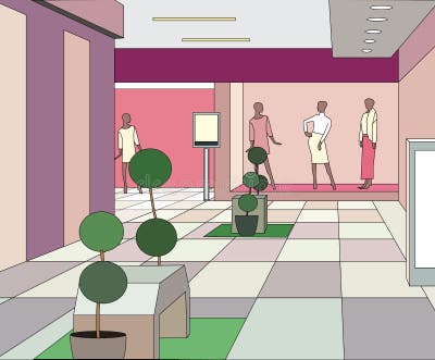 Moderm mall interior stock vector. Illustration of color - 34686983
