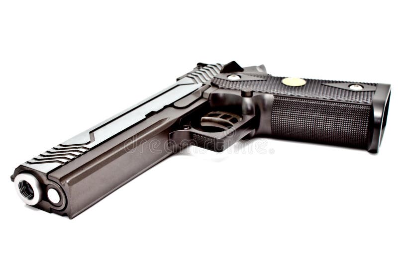 Modern .45 Semi Automatisch Pistool Stock Foto - Image of zwart ...