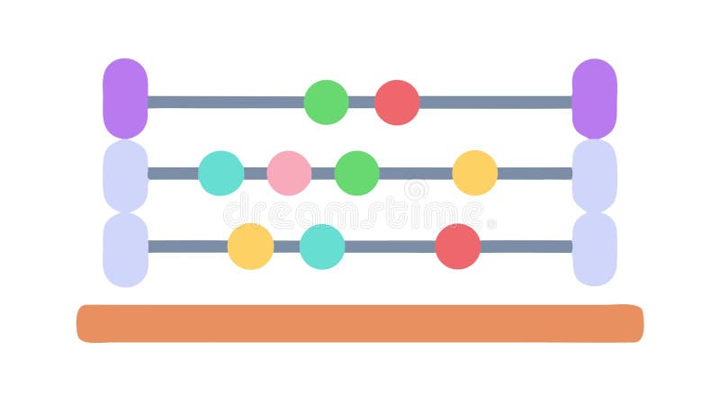 Modern Abacus with Colorful Beads, Math Tool, Learning, Vector Design ...