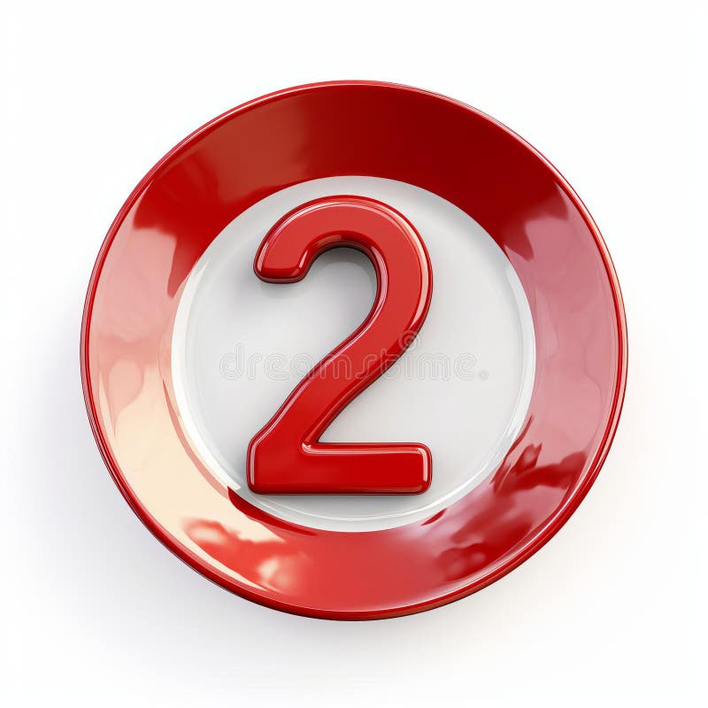 Modern Abc123 Plate with Red Circle and Number 2 Stock Illustration ...