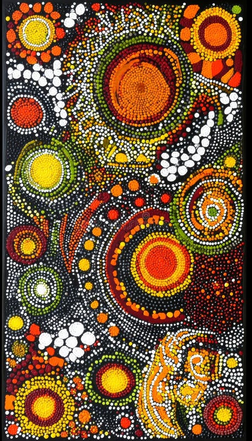 Modern Aboriginal Dot Art Featuring Abstract Designs that Highlight ...