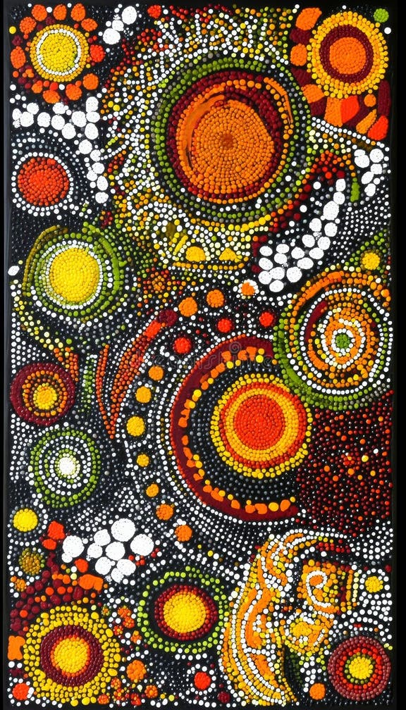 Modern Aboriginal Dot Art Featuring Abstract Designs that Highlight ...