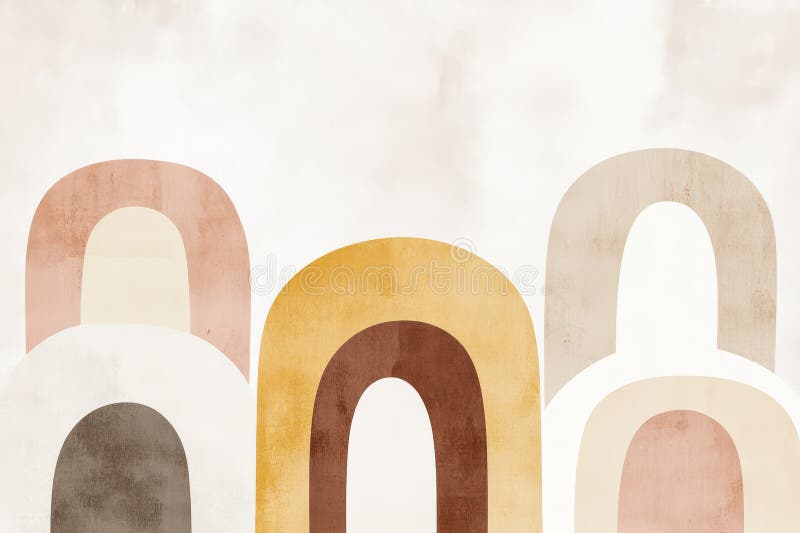 Modern Abstract Arch Shapes in Earthy Tones with Minimalist Design ...