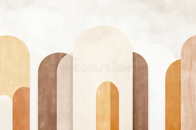 Modern Abstract Arch Shapes in Earthy Tones with Minimalist Design ...