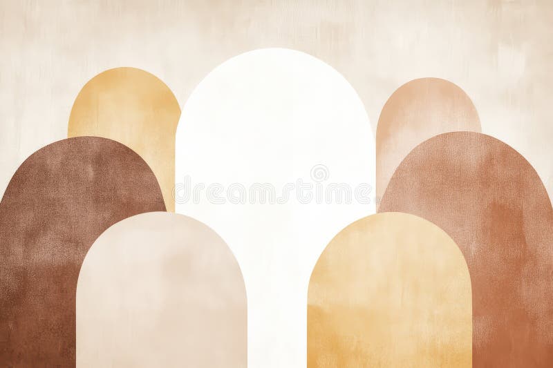 Modern Abstract Arch Shapes in Earthy Tones with Minimalist Design ...