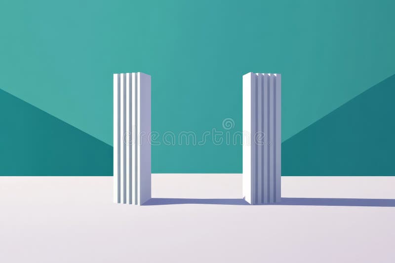 Modern Abstract Architectural Design Featuring Two White Pillars ...