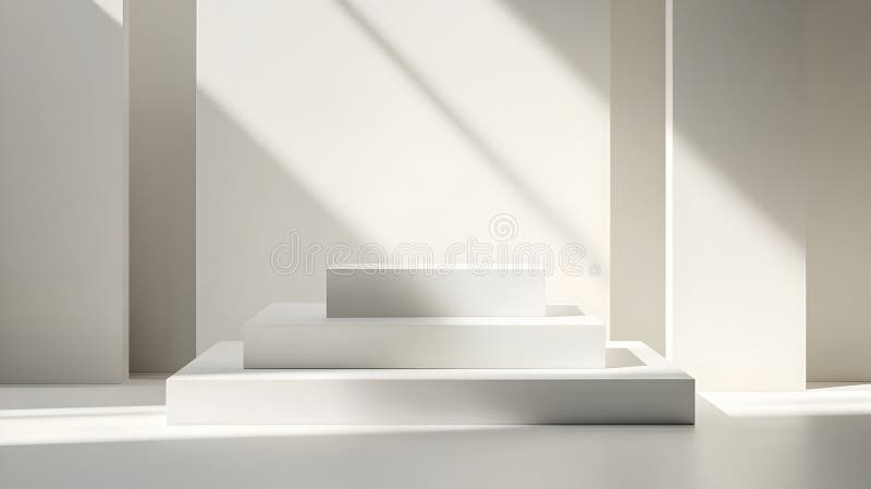 Modern Abstract Architectural Space with Geometric Columns and Central ...