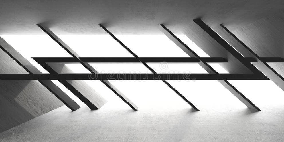 Modern Abstract Architectural Space with Geometric Shadows Stock ...