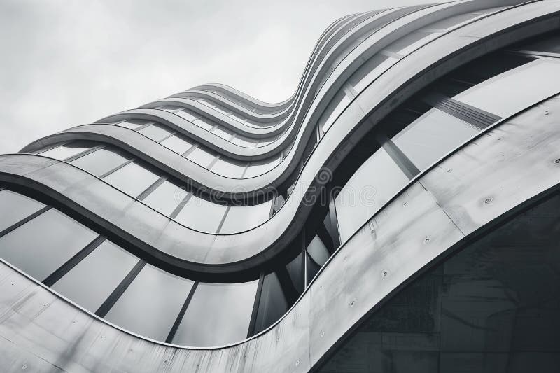 Modern Abstract Architecture Building with a Wavy Flowing Architectural ...
