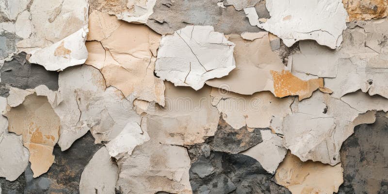 Modern Abstract Art Backdrop with a Collage of Torn Paper Textures in ...