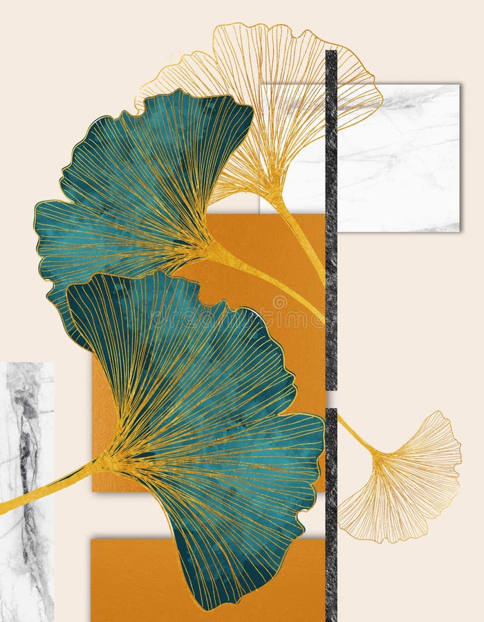 Modern Abstract Art Background. Geometry, Illustrations, Gold Element ...