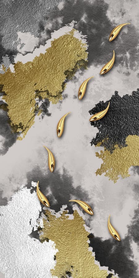 Modern Abstract Art Background. Geometry, Illustrations, Gold Element ...