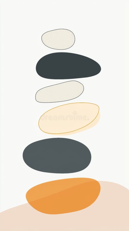 Modern Abstract Art Composition Featuring a Stack of Balanced Stones in ...