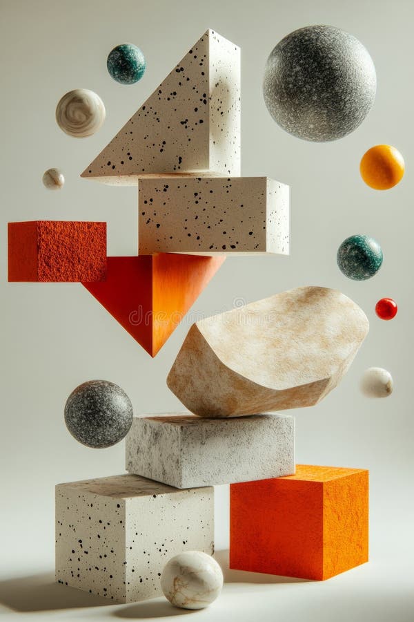 Modern Abstract Art Composition Featuring Various Geometric Shapes and ...