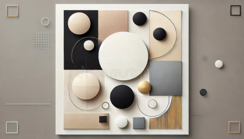 Modern Abstract Art Composition Using Clean Geometric Shapes, Lines ...