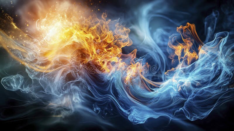 Modern Abstract Art Dynamic Visualization of Mindfulness with Flowing ...