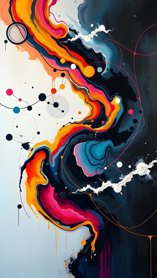 Dreamlike Abstract Painting with Neon Harmony and Surreal Textures ...