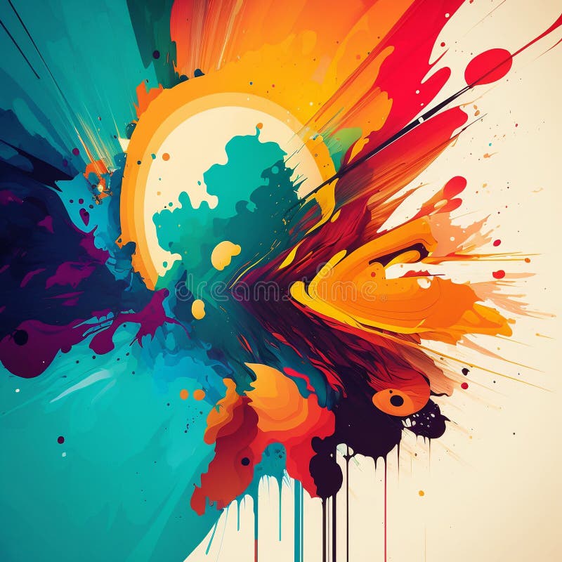 Modern and abstract art stock illustration. Illustration of mural ...