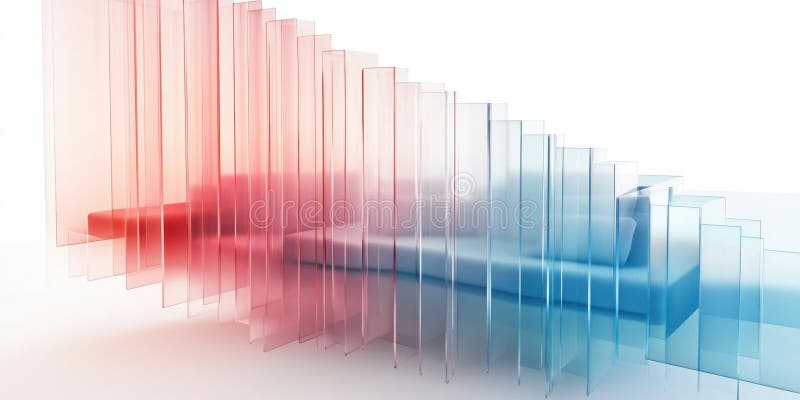 Modern Abstract Art Installation Featuring Gradient Glass Panels in Red ...