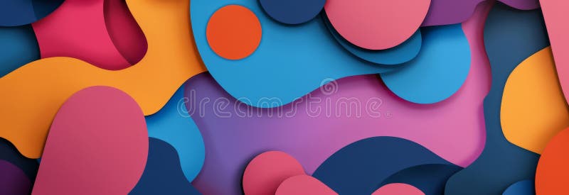 Modern Abstract Art with Layered Paper Cut Shapes for Presentation ...