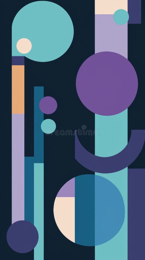 Modern Abstract Art with Overlapping Geometric Shapes Including Circles ...