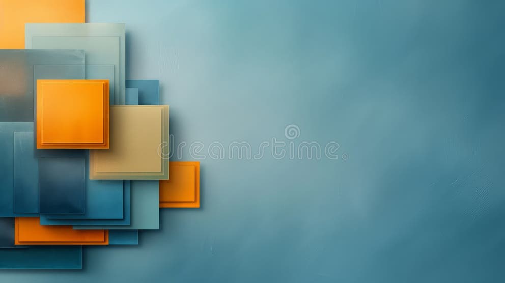 Modern Abstract Art with Overlapping Squares Stock Illustration ...