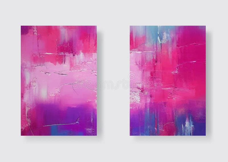 Modern Abstract Watercolor Art Painting Set. Vector Color Illustration ...