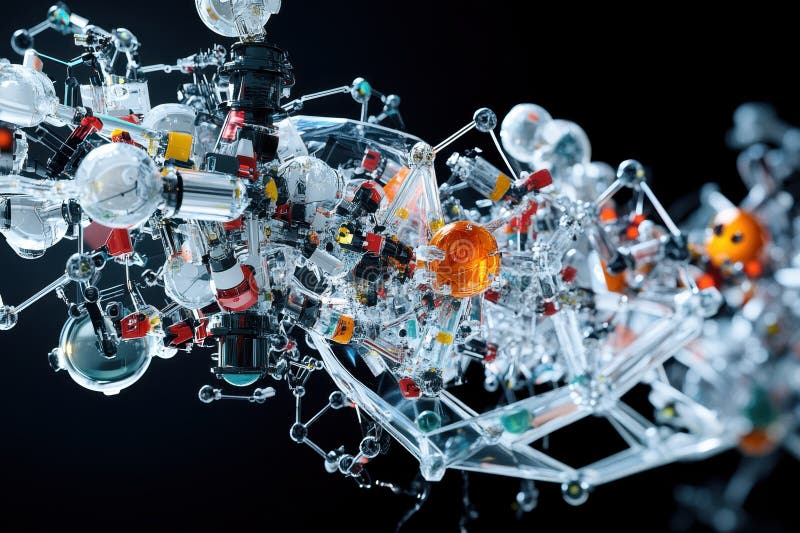Modern Abstract Art Showcasing Intricate Molecular Structures and ...