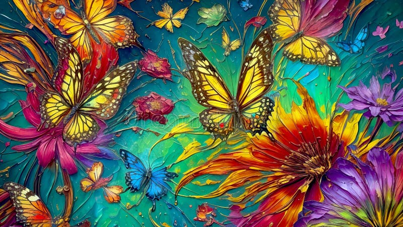 Modern Abstract Art Using a Vibrant Butterfly and Flower Effect ...
