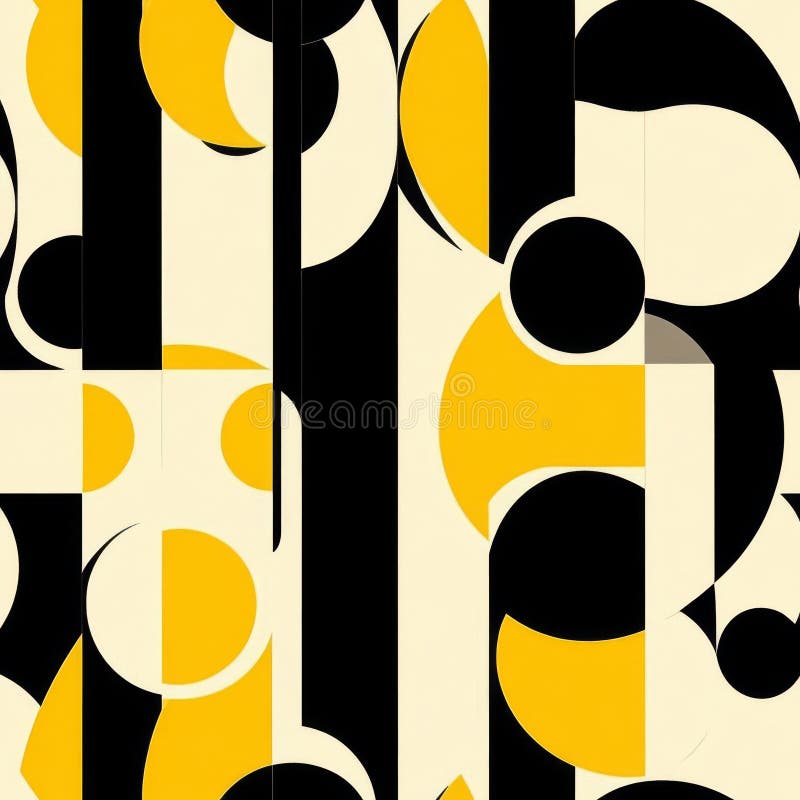 Modern Abstract Art with a Yellow and Black Dot Pattern, Intersected by ...