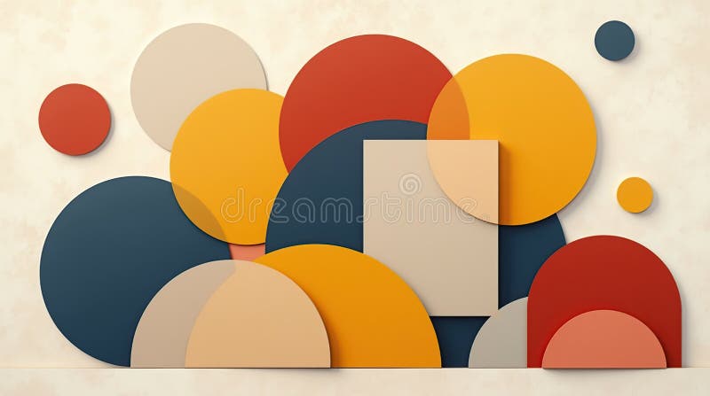 Modern Abstract Artwork with Colorful and Overlapping Geometric Shapes ...