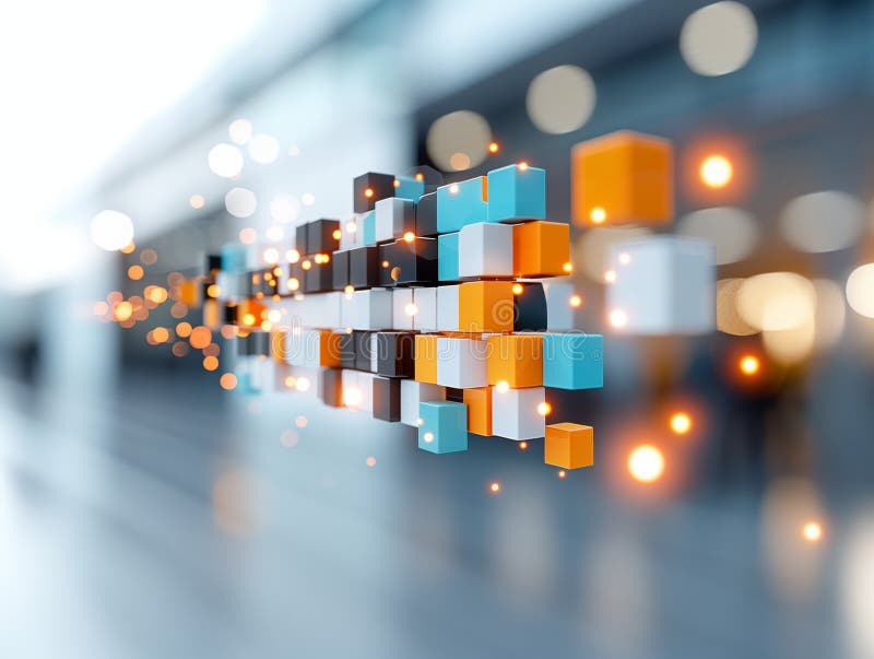 Abstract Artwork Depicting Digital Business Transformation with ...