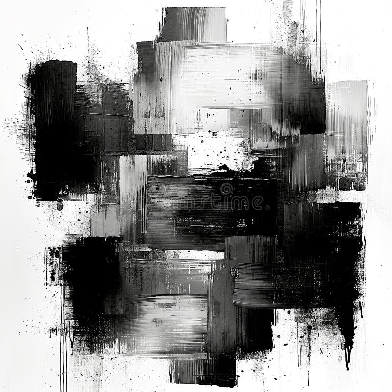 Modern Abstract Artwork Featuring Bold Black and White Strokes on a ...