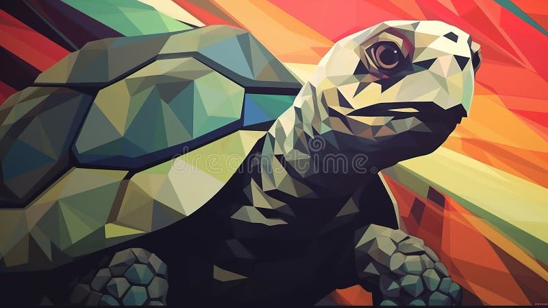 Modern Abstract Artwork of a Turtle, Ai Generated Image Stock ...