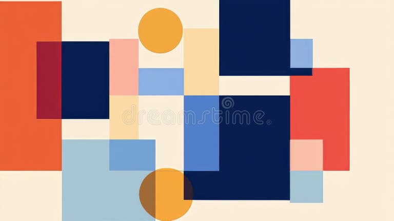 Modern Abstract Background Composition with Overlapping Geometric ...
