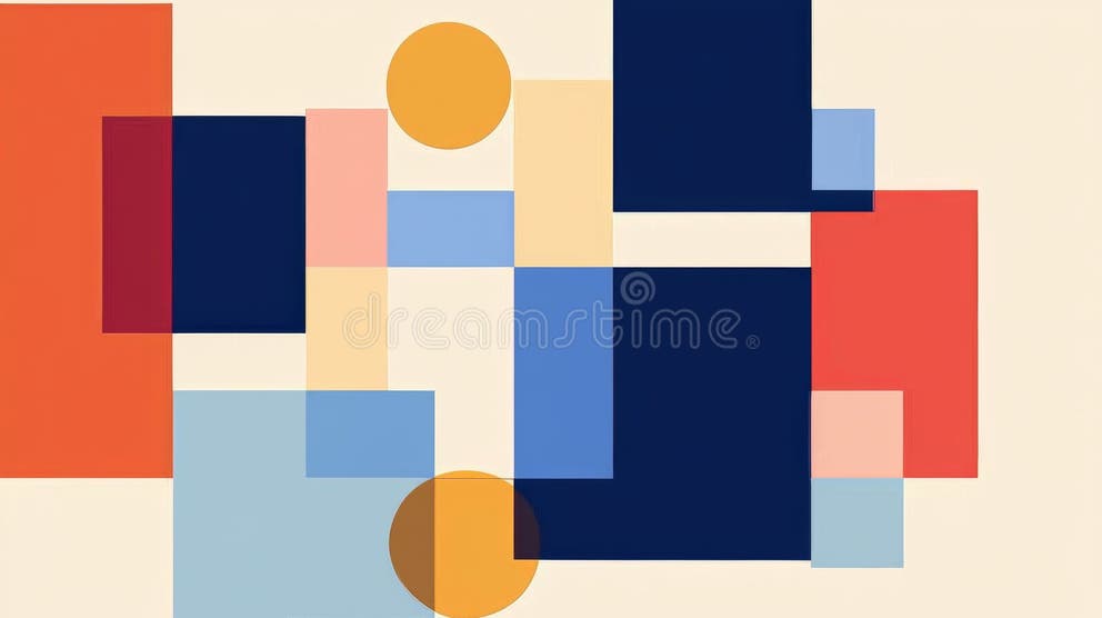 Modern Abstract Background Composition with Overlapping Geometric ...