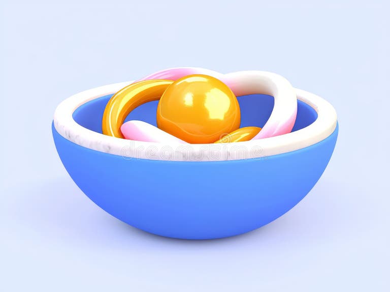 A Modern, Abstract Background in 3D, Highlighting a Golden Core Ball ...