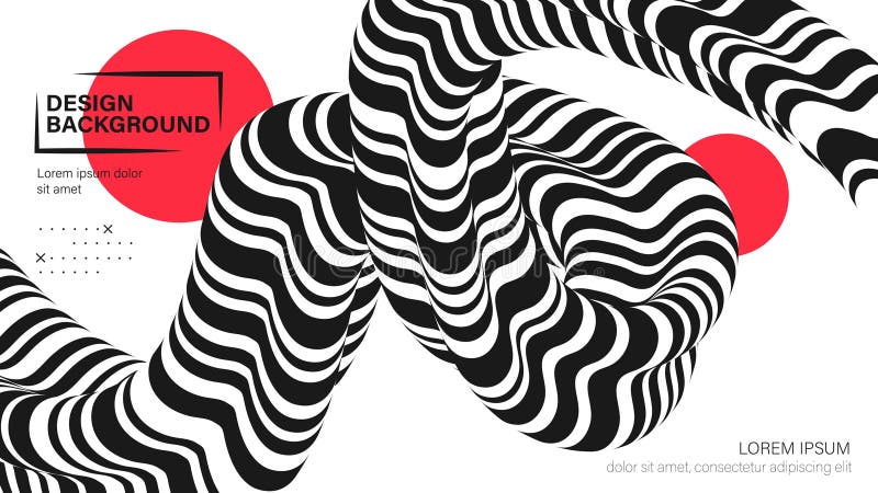 Modern Abstract Background. 3d Wave Design. Texture of Black and White ...