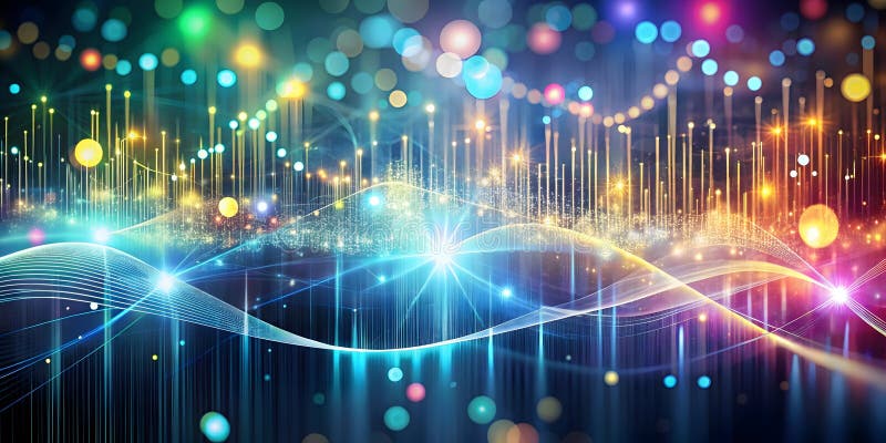 Modern Abstract Background with Digital Lines and Dots on Blue ...