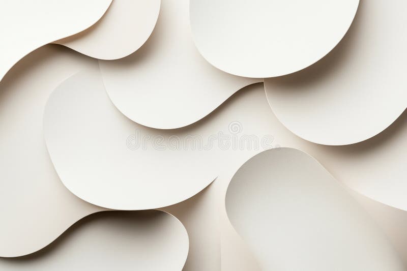 Modern Abstract Background Features White Paper Shapes on a Soft Gray ...